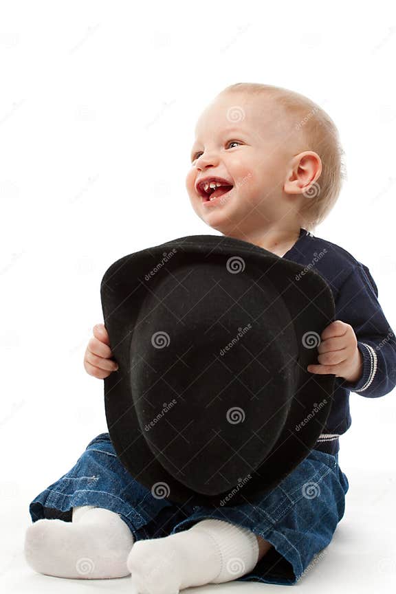 Little boy with hat stock image. Image of child, infant - 23946593