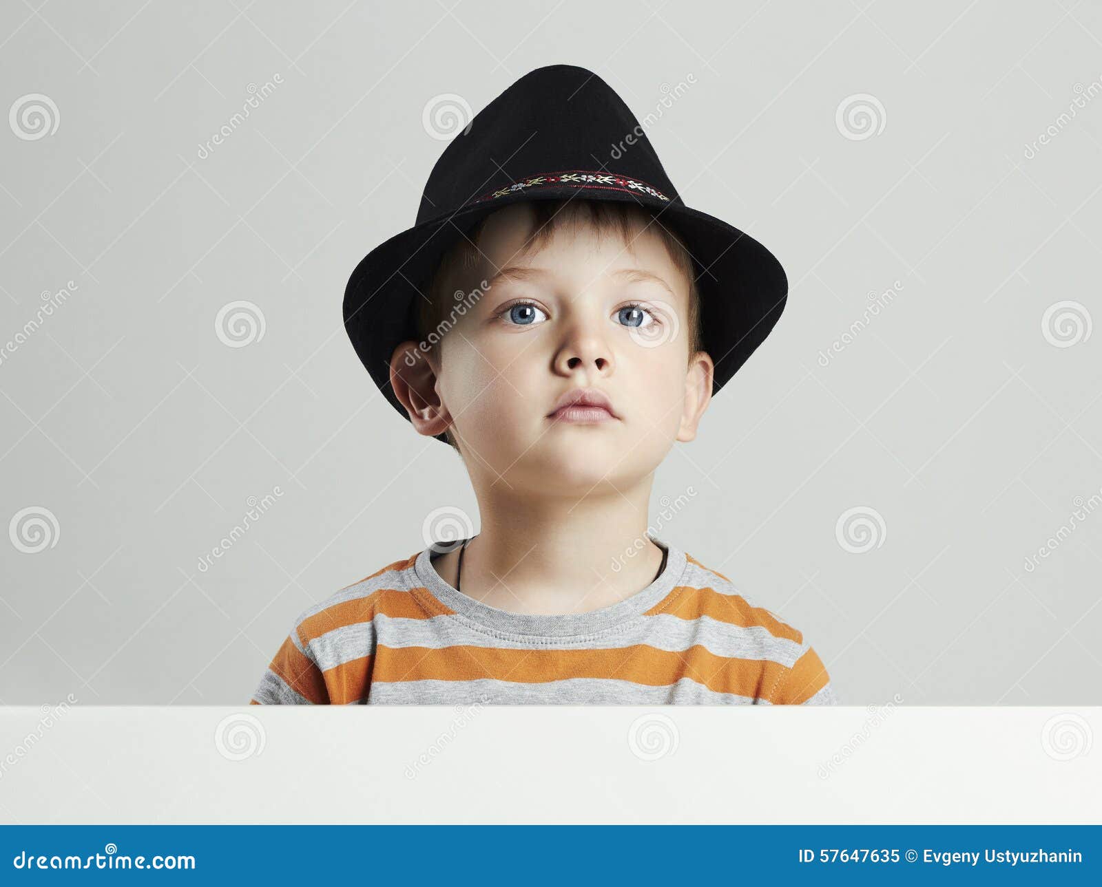 Little Boy in Hat.funny Child Stock Image - Image of closeup, infant ...