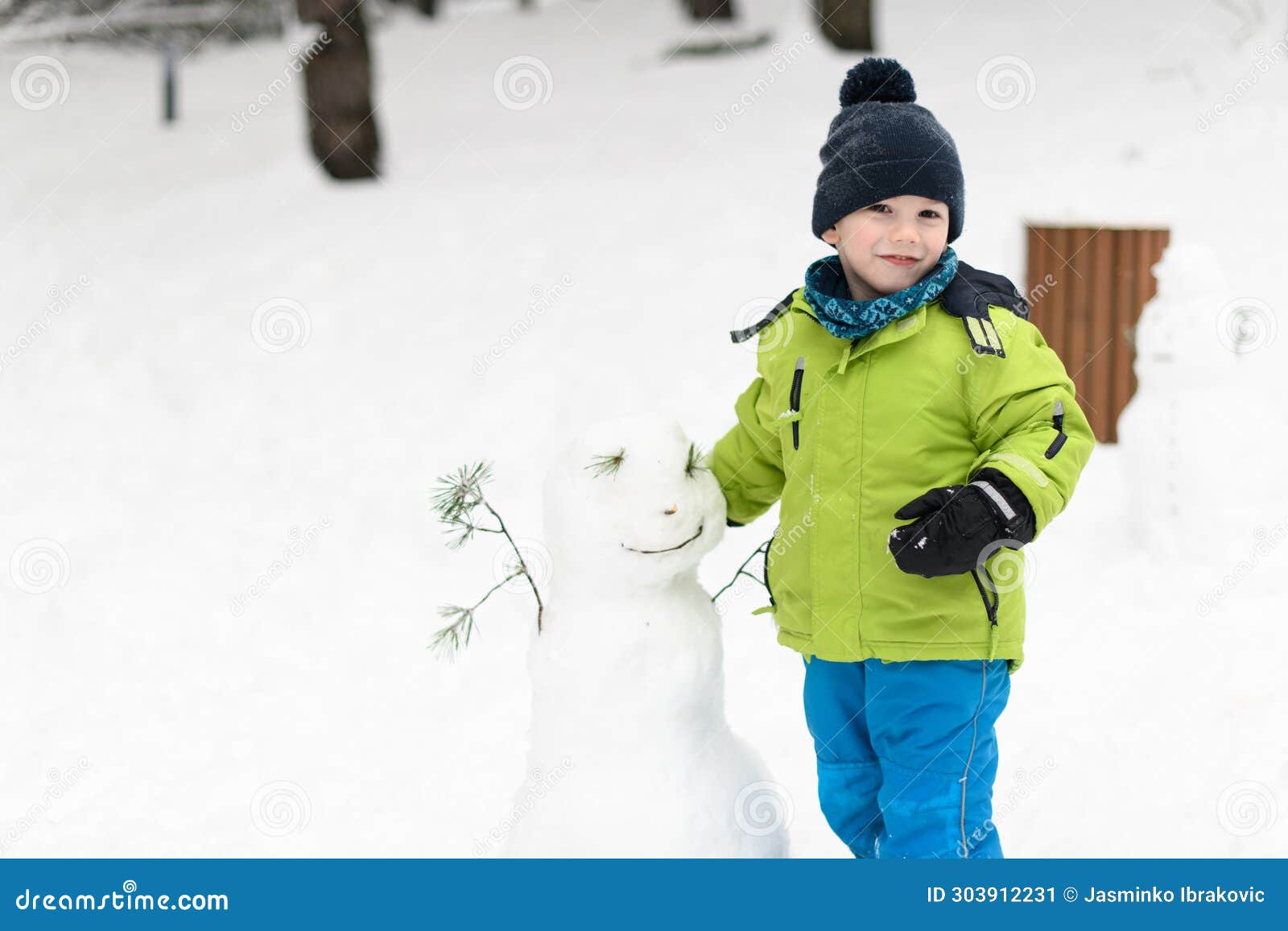 Little Boy Having Fun in the Snow Stock Image - Image of adventures ...