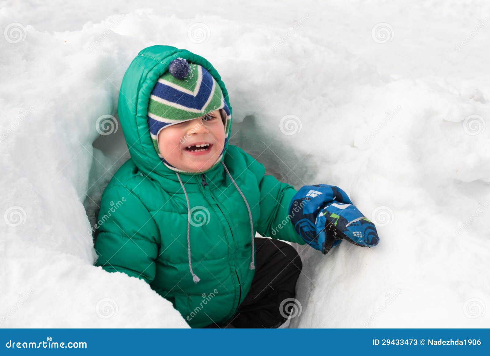 Little Boy Having Fun in Winter Snow Stock Image - Image of cute ...