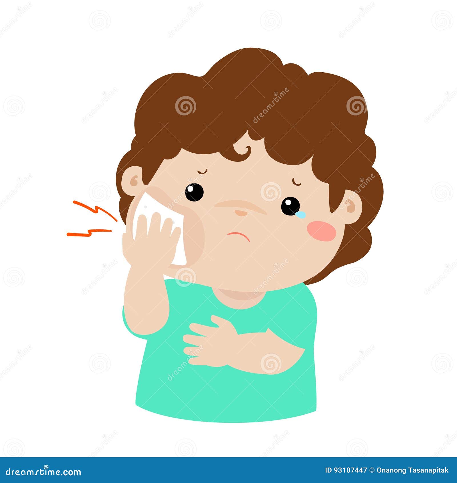 Little Boy Having Toothache Cartoon . Stock Vector - Illustration of ...