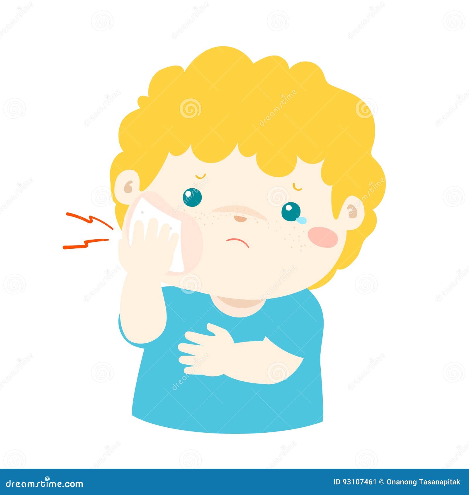 Little Boy Having Toothache Cartoon . Stock Vector - Illustration of ...