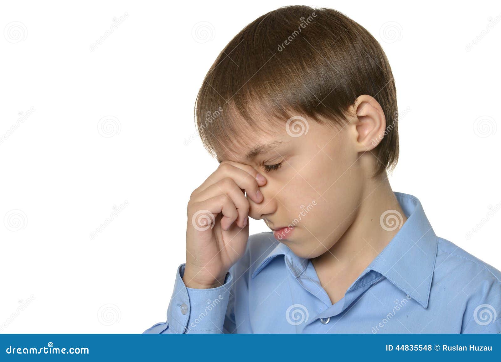 Little boy with headache stock photo. Image of closeup - 44835548