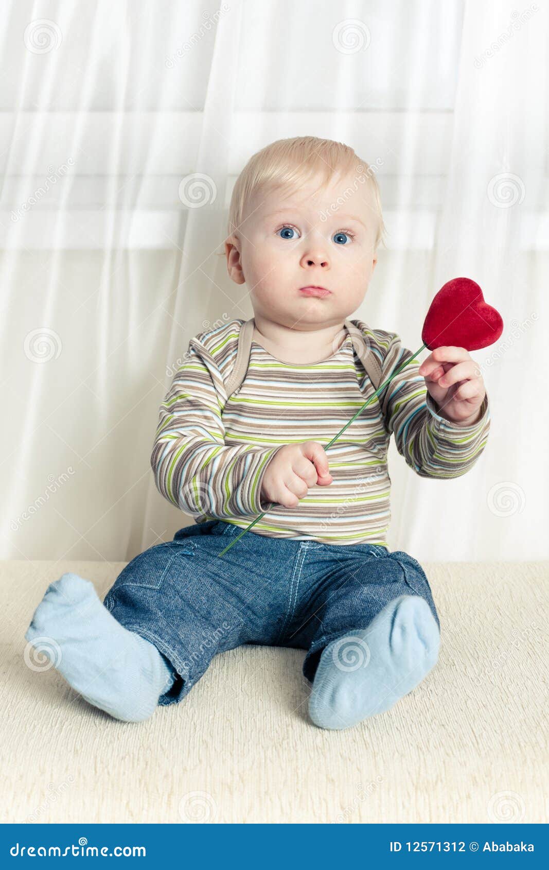 Little boy with heart stock photo. Image of hand, pretty - 12571312