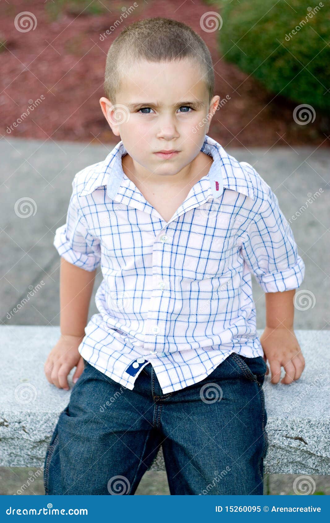 Little Boy by Himself stock image. Image of funny, portrait - 15260095