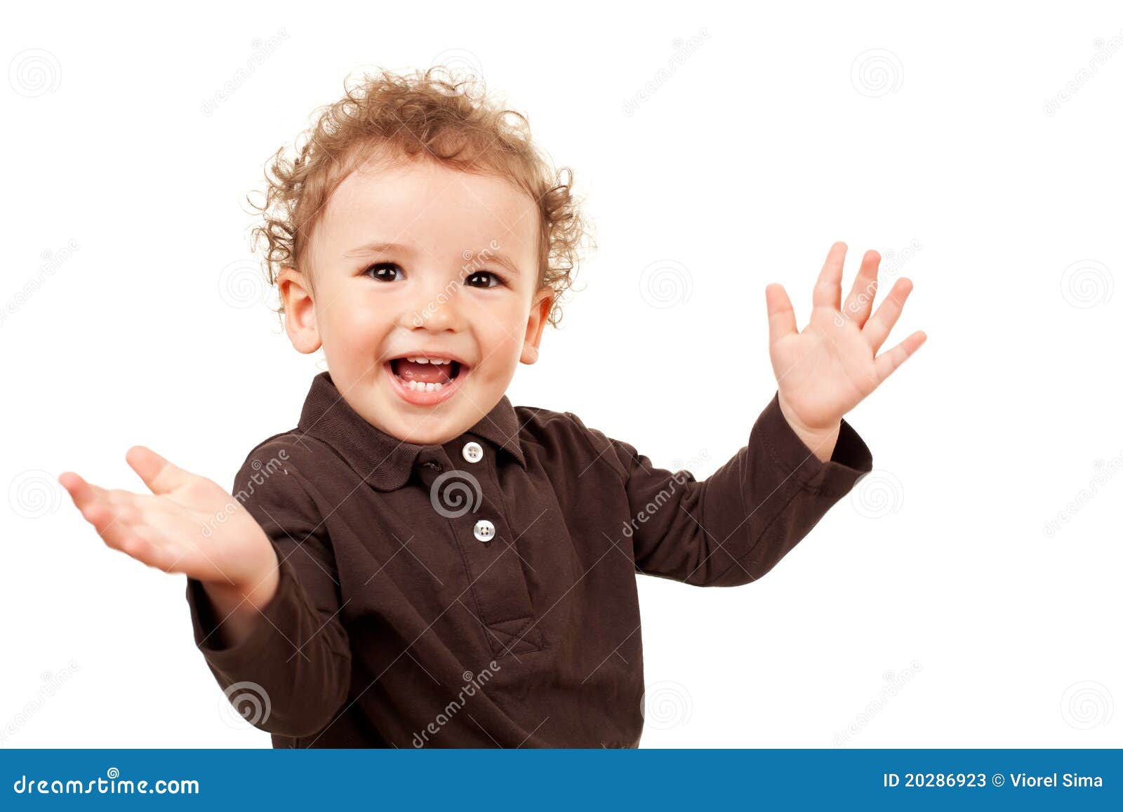 Little Boy with His Arms Open Stock Image - Image of happiness ...