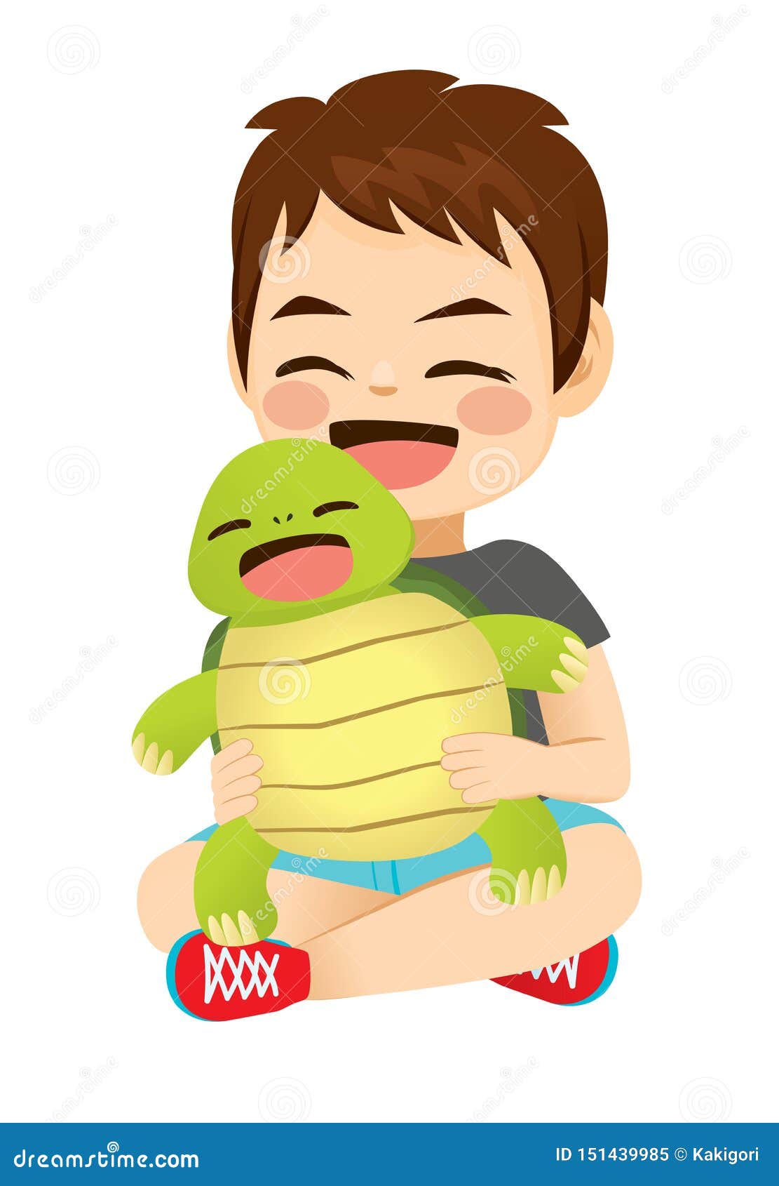 Little Boy Holding Pet Turtle Stock Vector - Illustration of cartoon ...