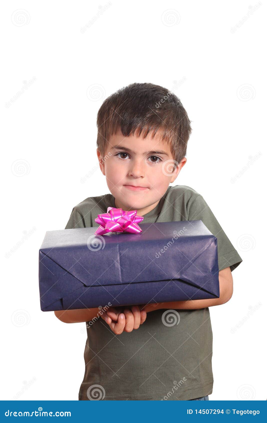 Little Boy Holding Present Box Stock Photo - Image of little, party ...