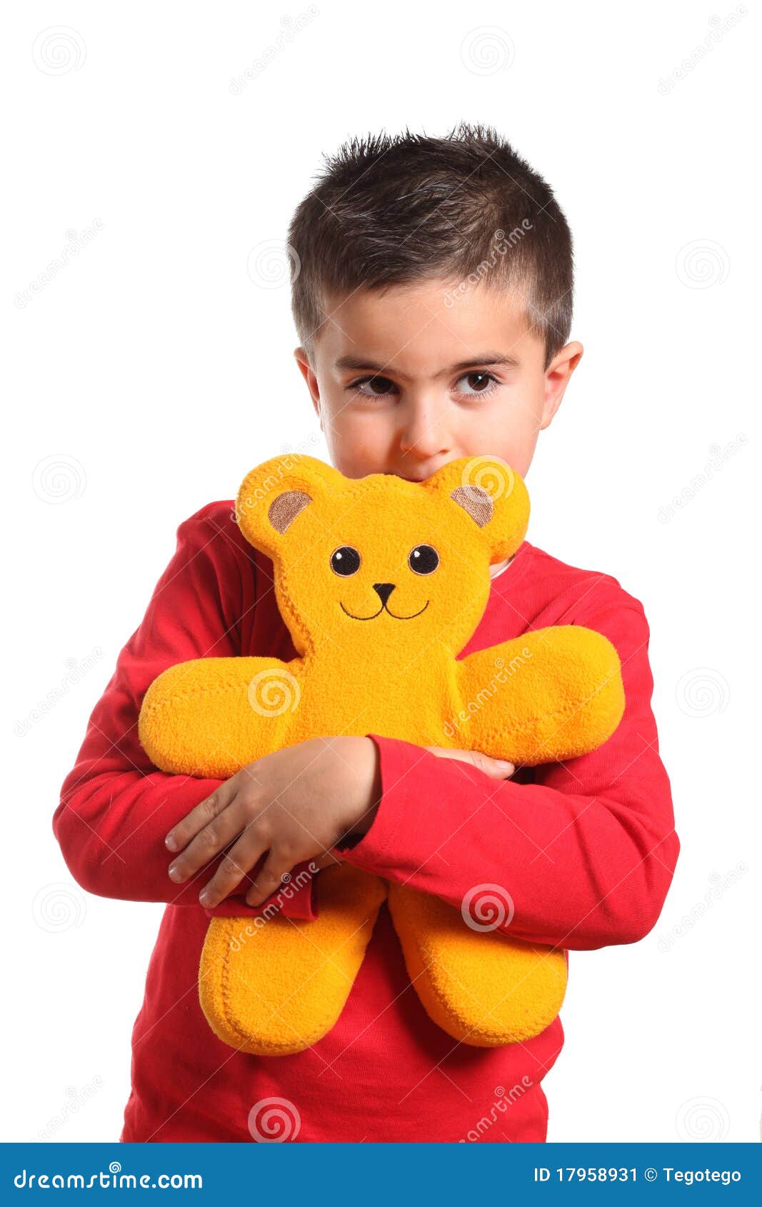 Little Boy Holding A Teddy Bear Stock Image - Image: 17958931