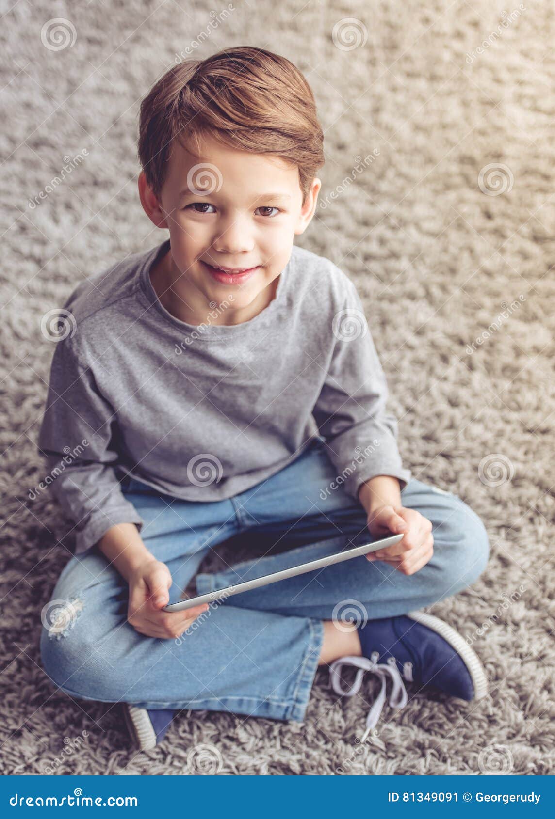 Little boy at home stock image. Image of jeans, home - 81349091