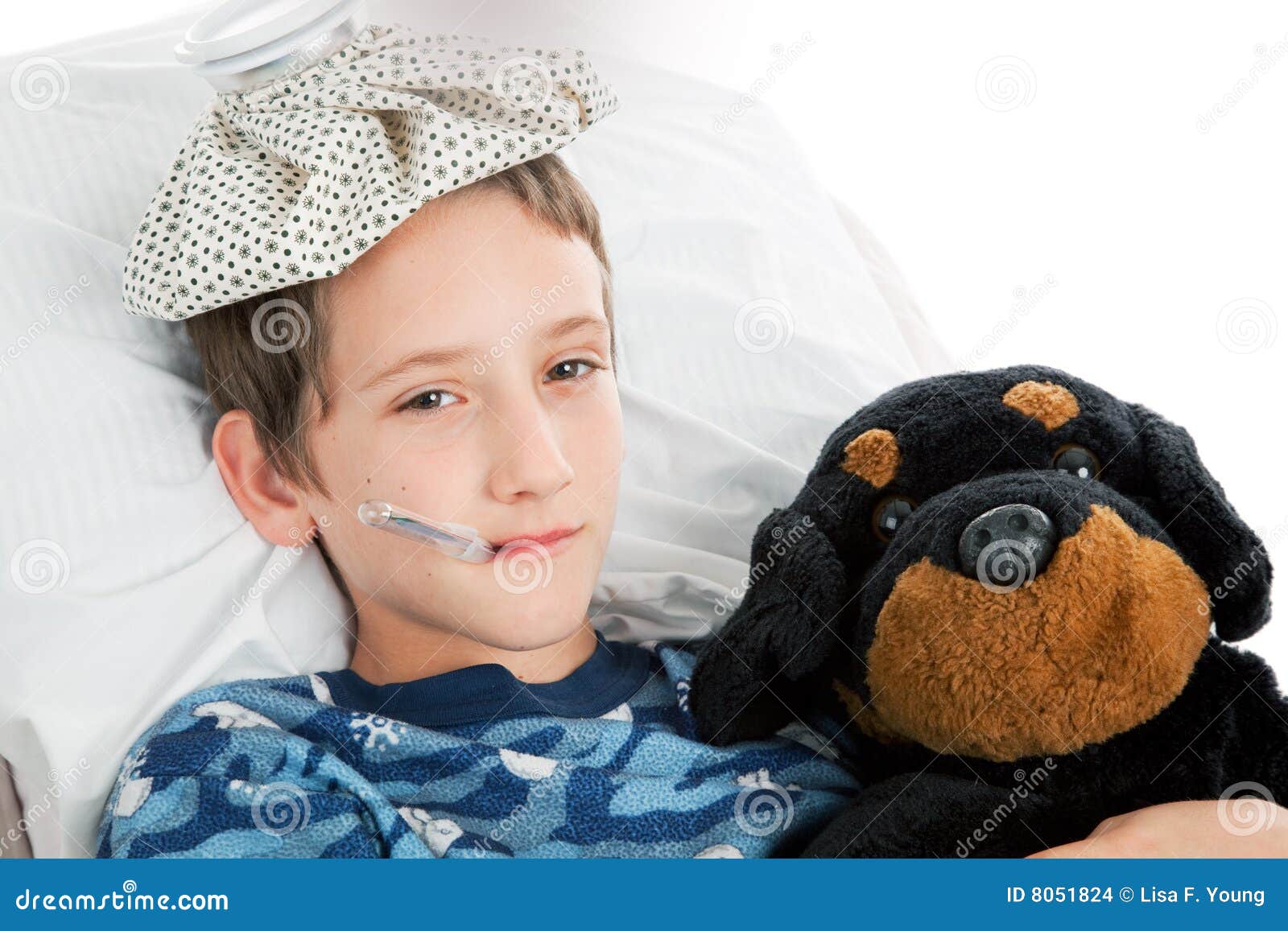Little Boy Home Sick stock photo. Image of fever, home - 8051824