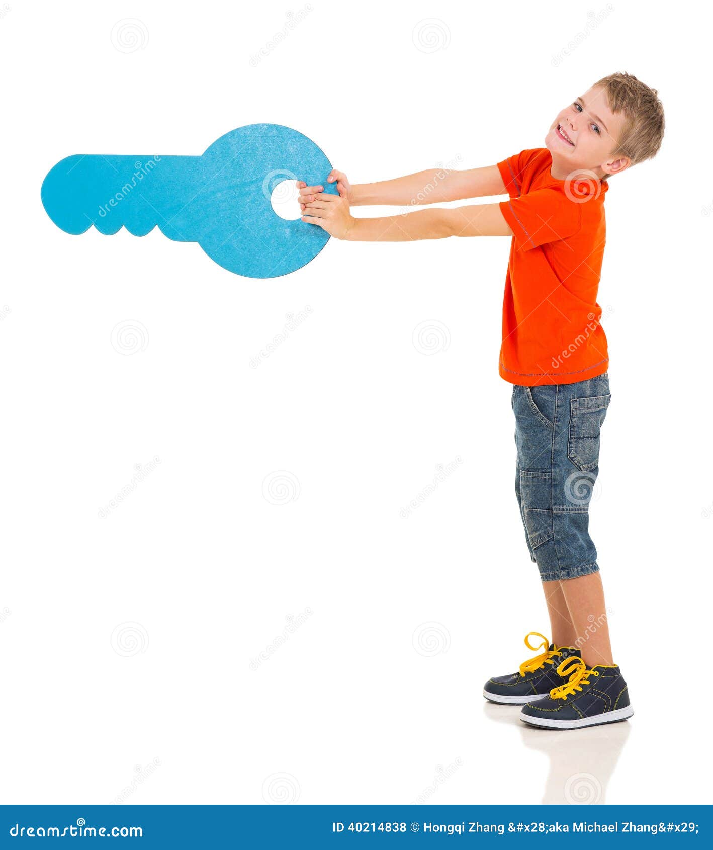 Little boy huge key stock photo. Image of cute, happy - 40214838
