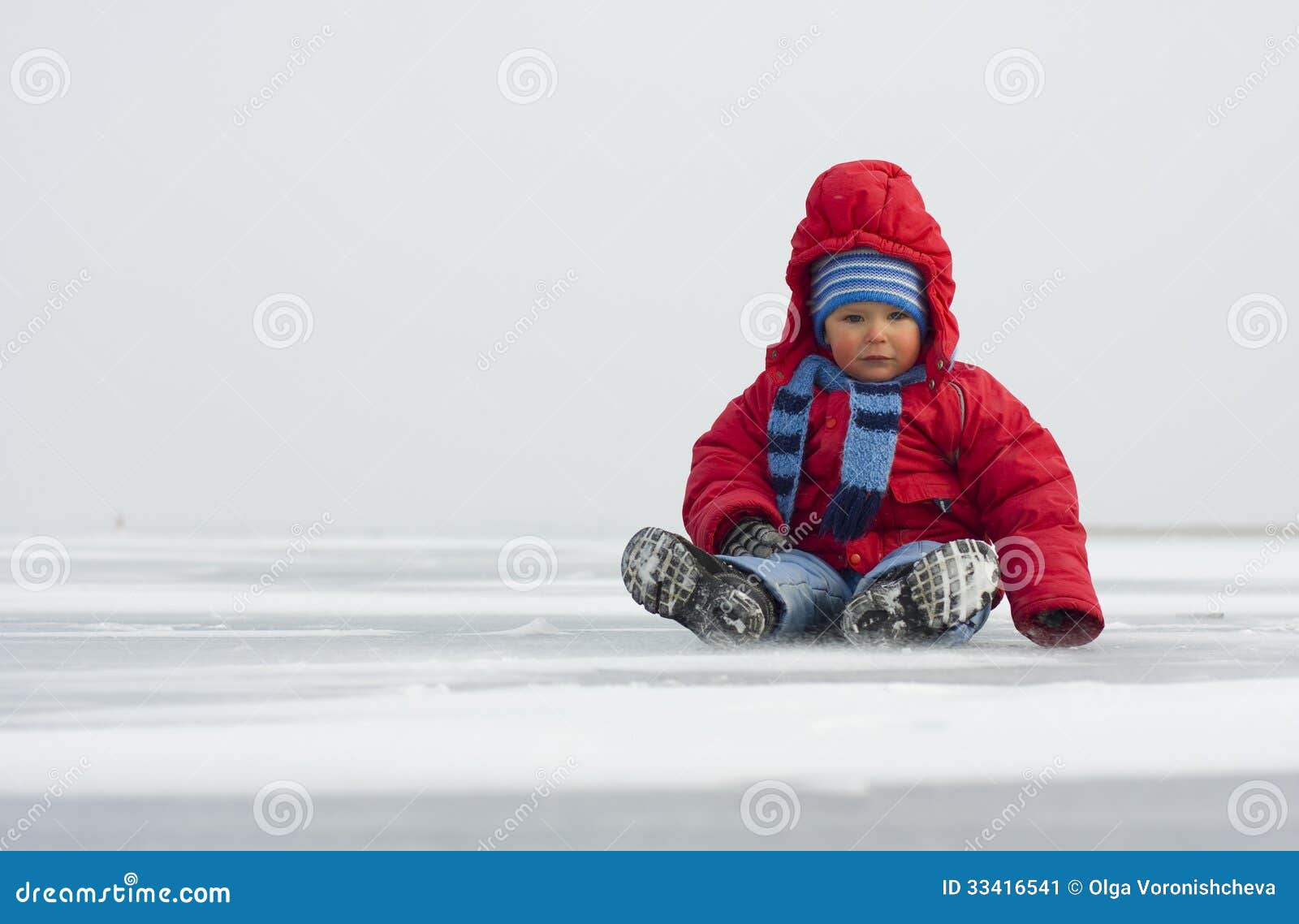 Little boy on ice stock image. Image of winter, frozen - 33416541