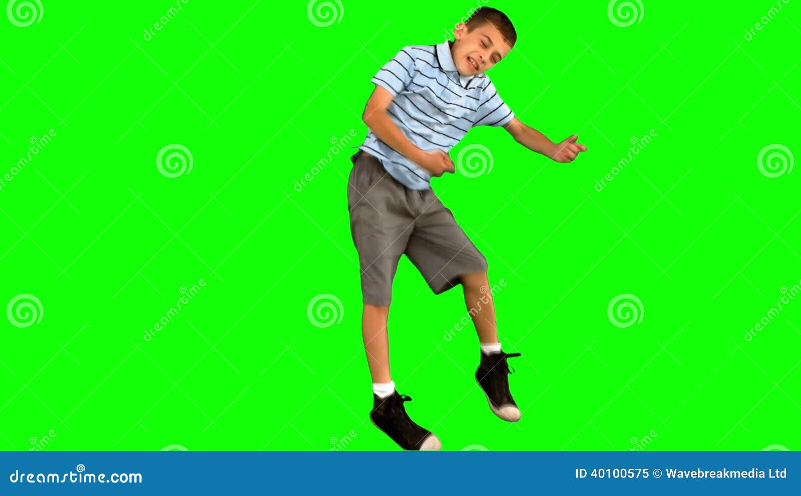 Little Boy Jumping on Green Screen Stock Video - Video of hair, person ...