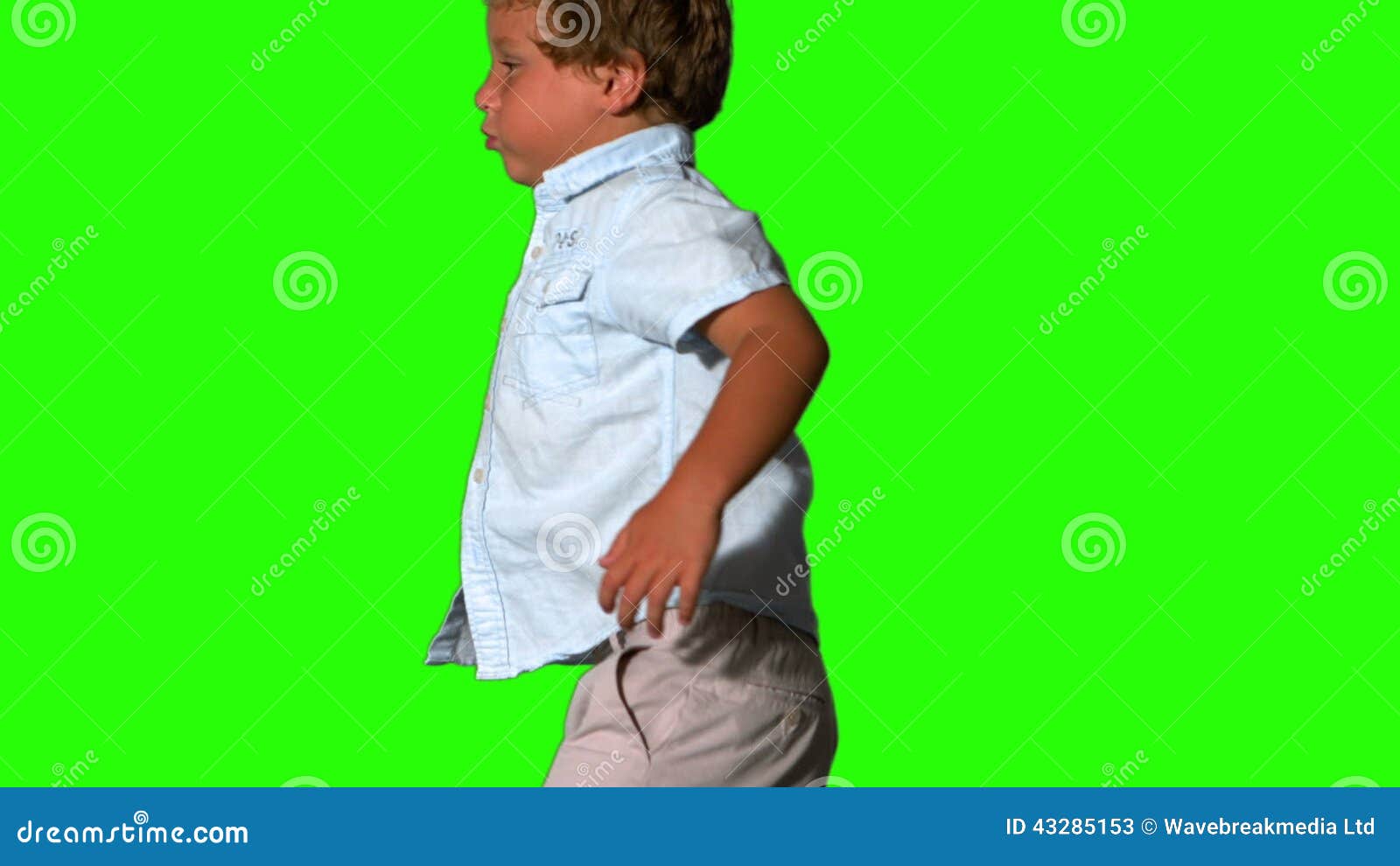 Little Boy Jumping and Turning on Green Screen Stock Video - Video of ...