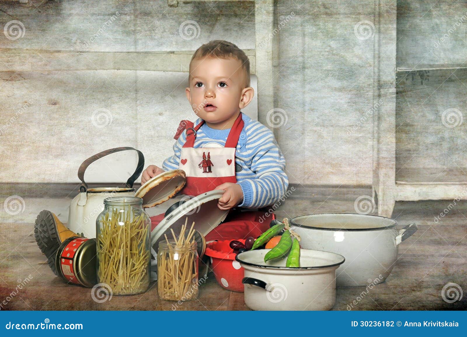 Little boy in the kitchen stock photo. Image of caucasian - 30236182