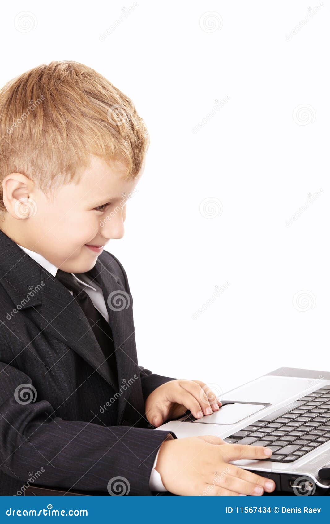 Little boy and the laptop stock photo. Image of little - 11567434