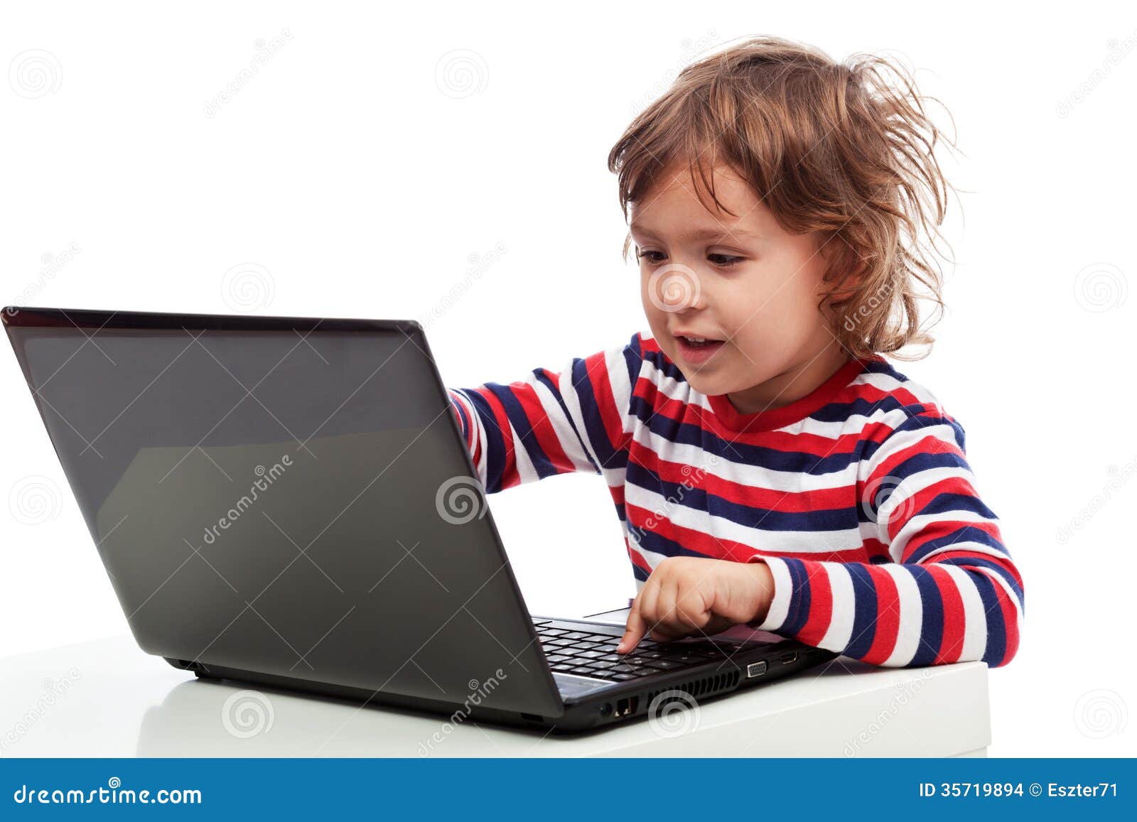 Little boy with laptop stock photo. Image of notebook - 35719894