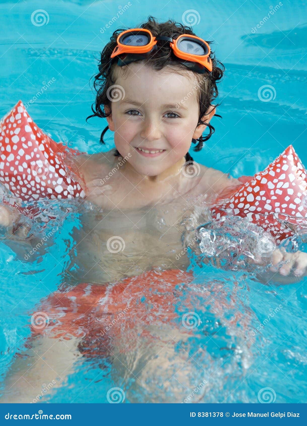 Little Boy Learning To Swim Stock Photo - Image of healthy, leisure ...
