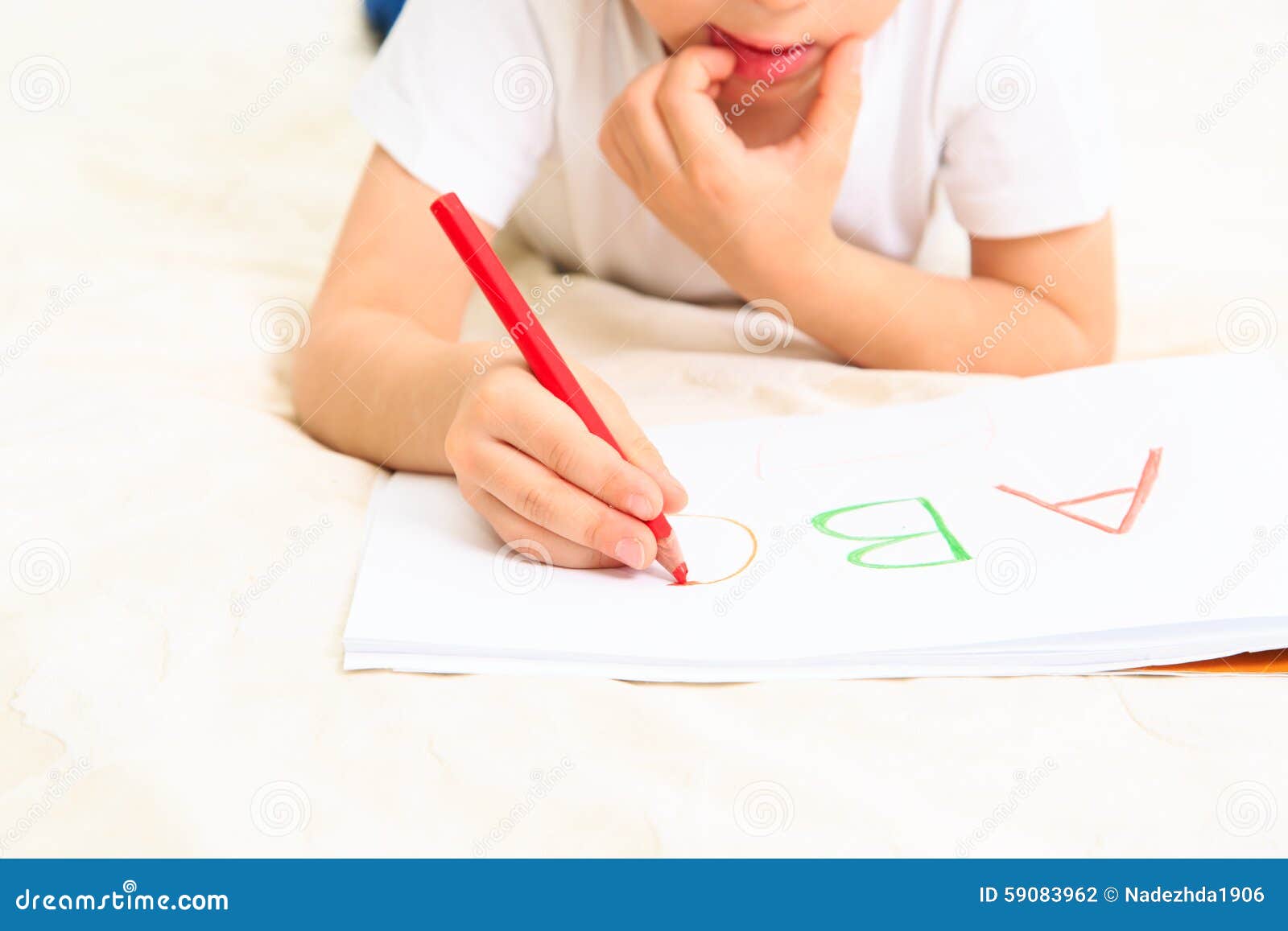 Little Boy Learning To Write Letters Stock Photo - Image of creativity ...