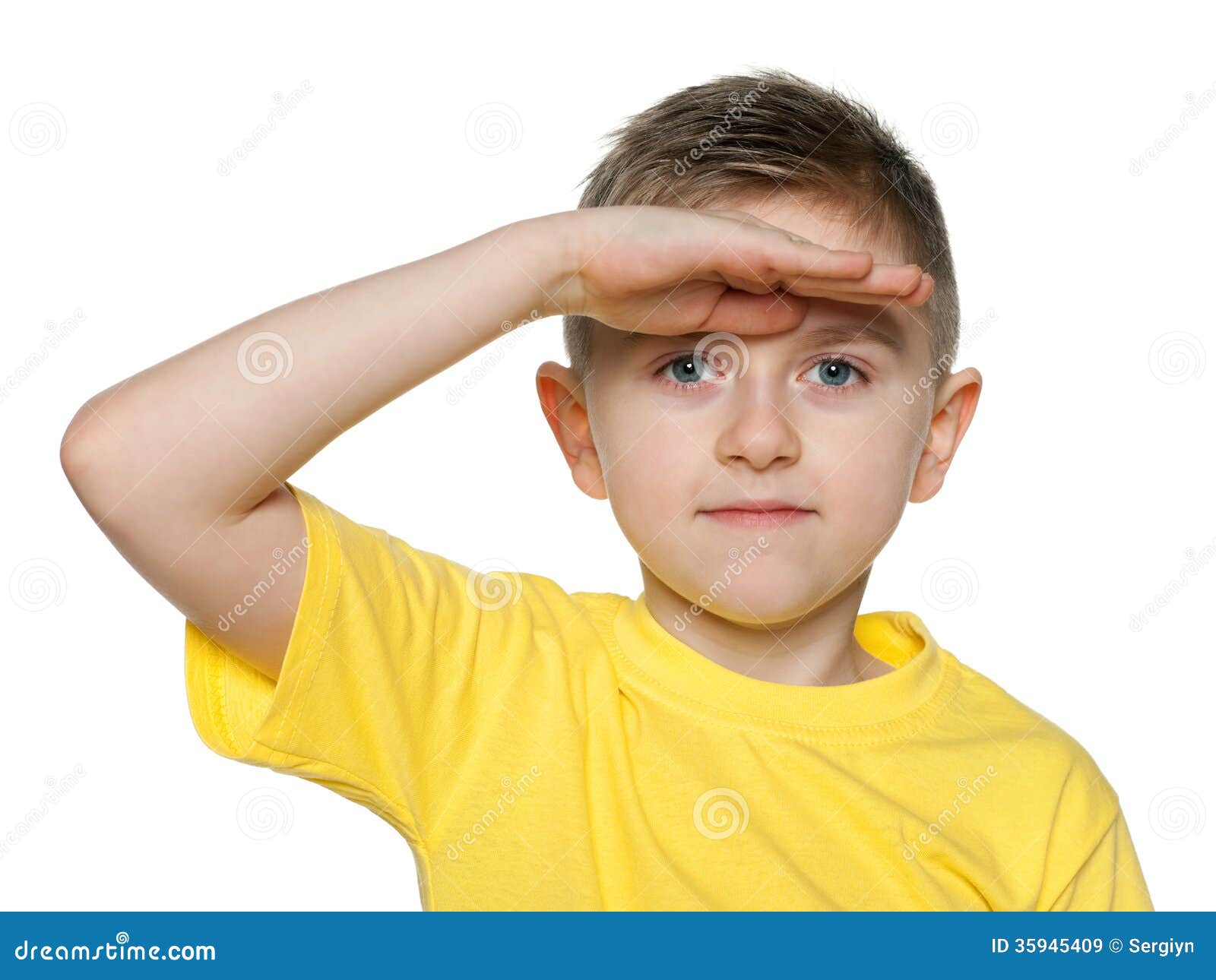 Little boy looks afar stock image. Image of european - 35945409