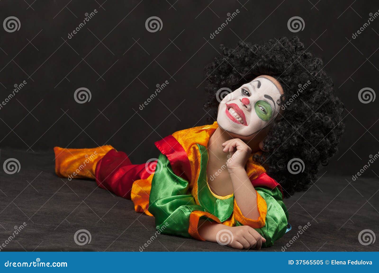 Little Boy, Make-up of Clown, African Stock Image - Image of black ...
