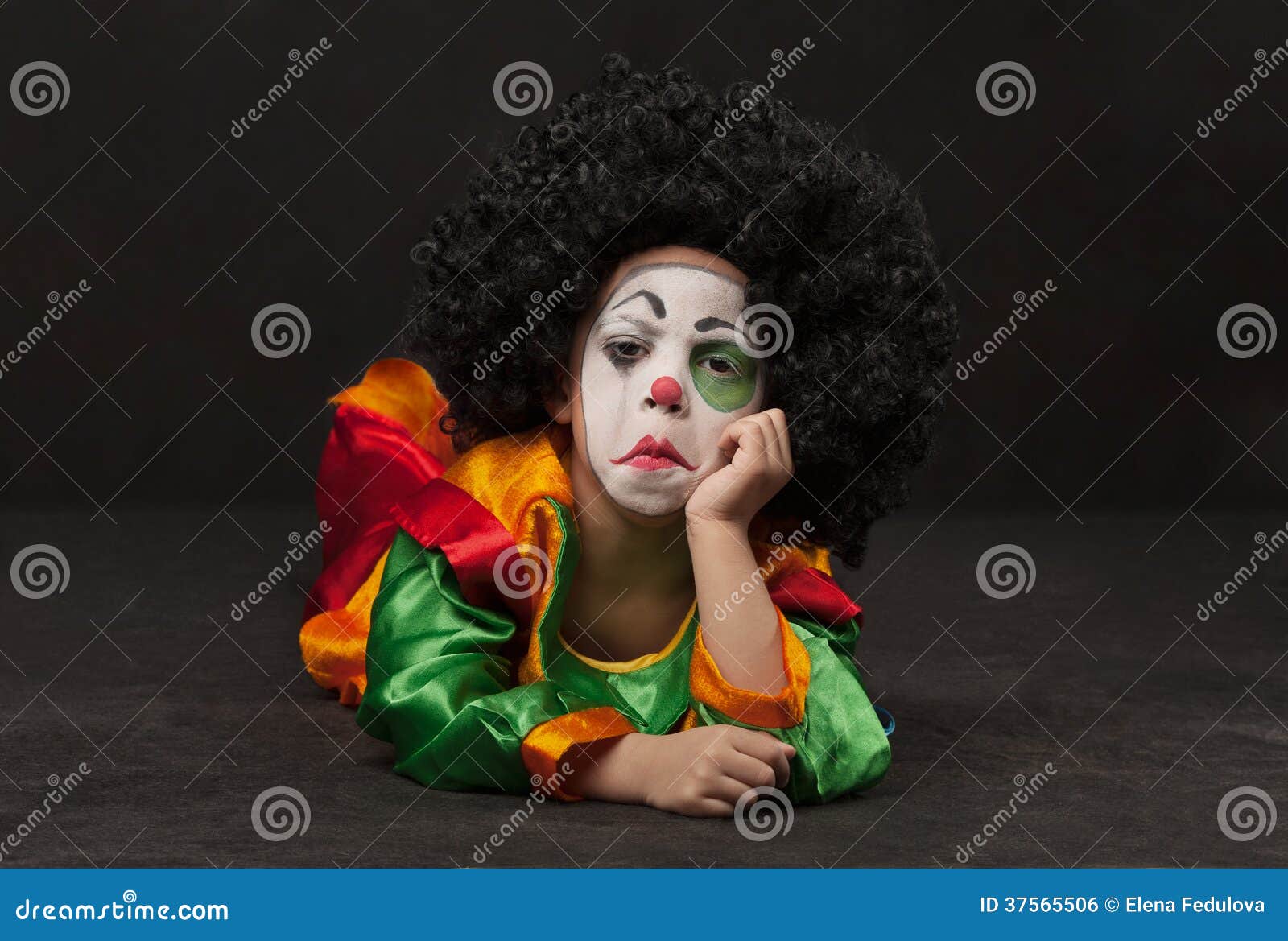 Little Boy, Make-up of Clown, African Stock Photo - Image of dark ...