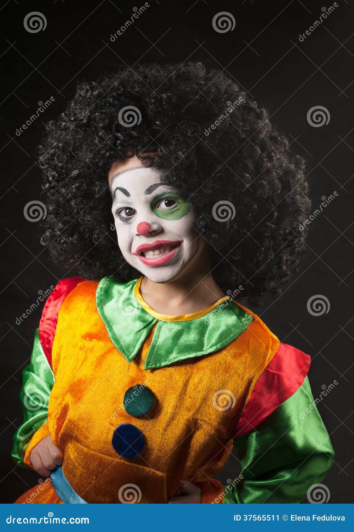Little Boy, Make-up of Clown, African Stock Image - Image of costume ...
