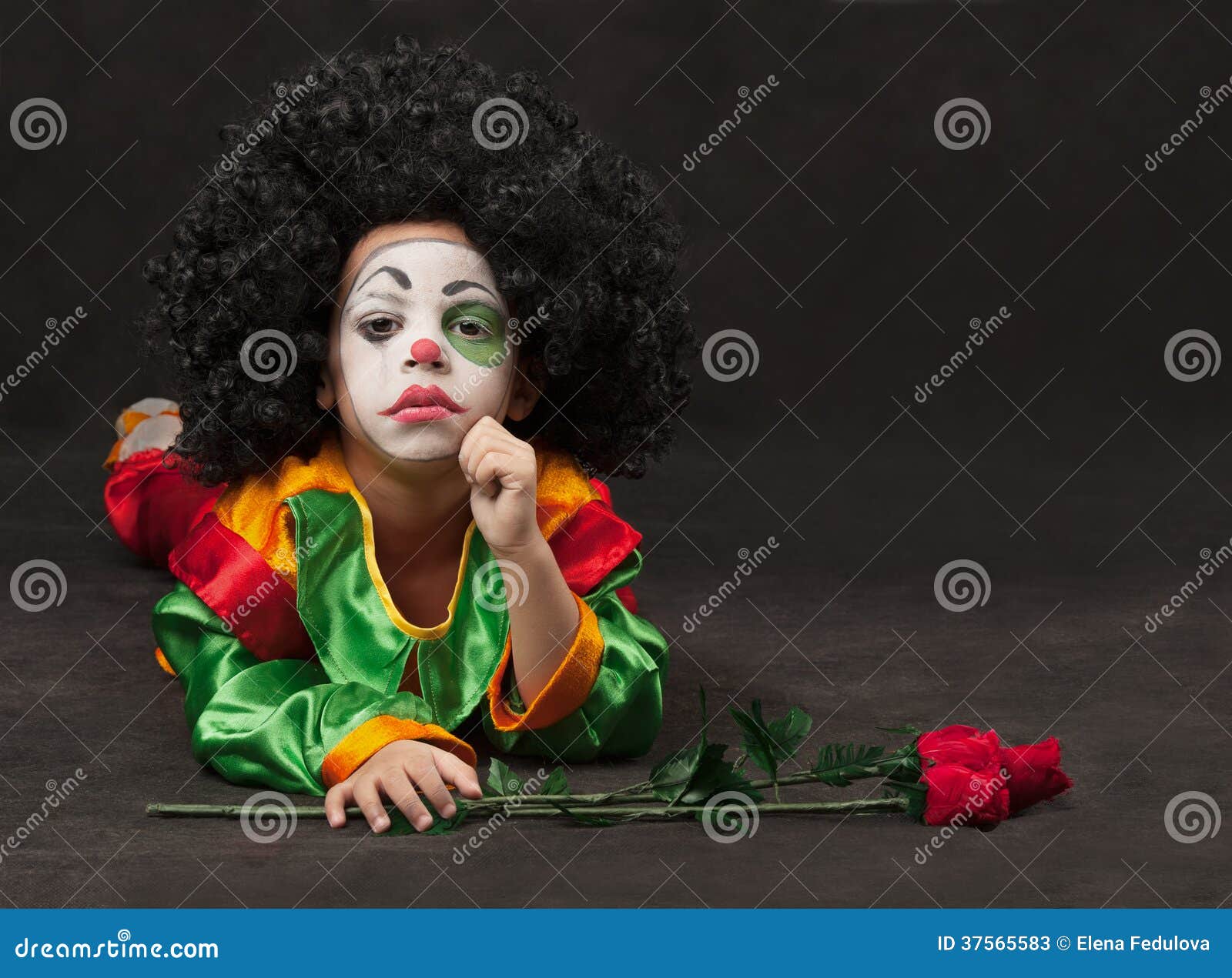 Little Boy, Make-up of Clown, African Stock Image - Image of frustrated ...