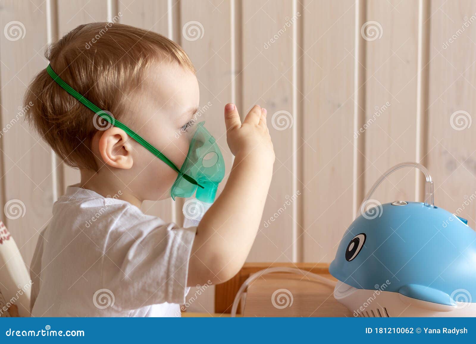 Little Boy Makes Inhalation with a Nebulizer Stock Photo - Image of ...
