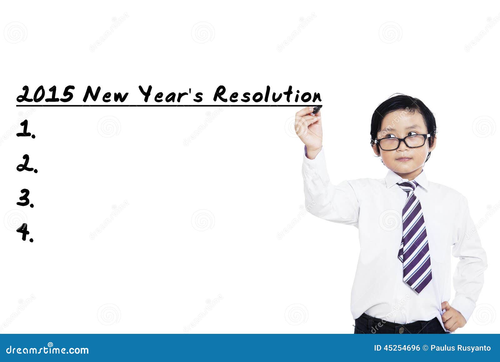 Little Boy Makes Resolutions in 2015 Stock Photo - Image of person ...