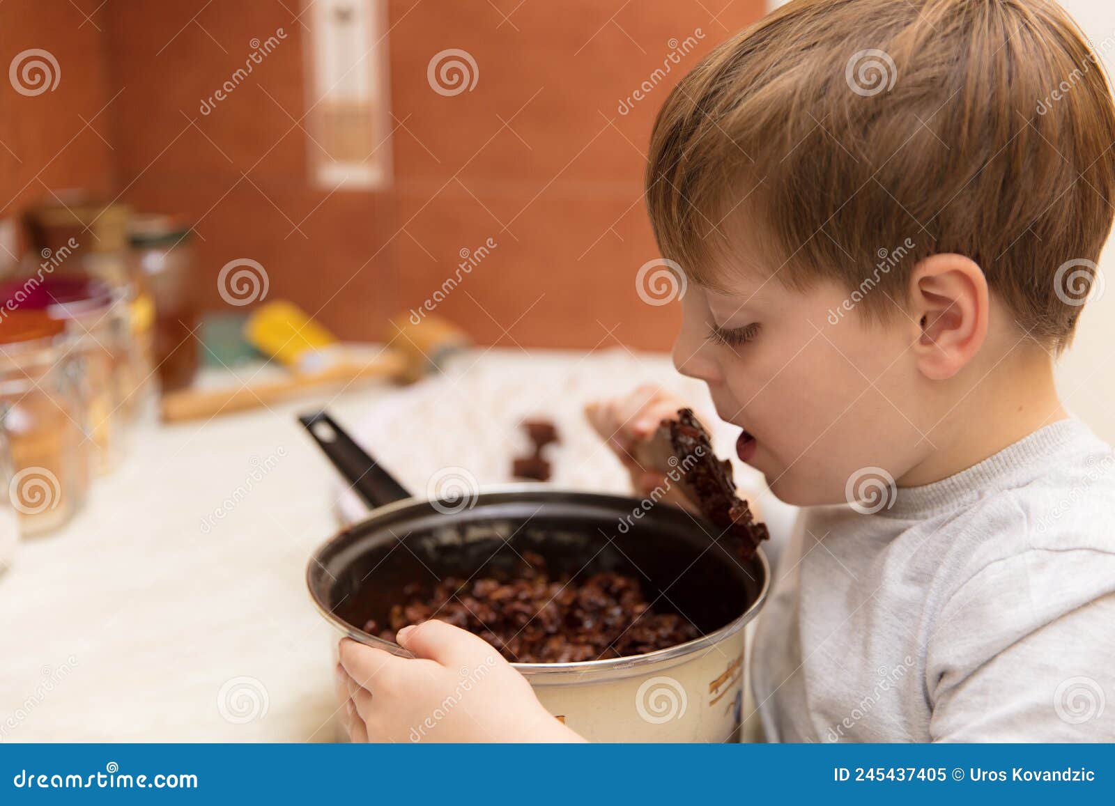 Little boy making cookies stock image. Image of prepare - 245437405