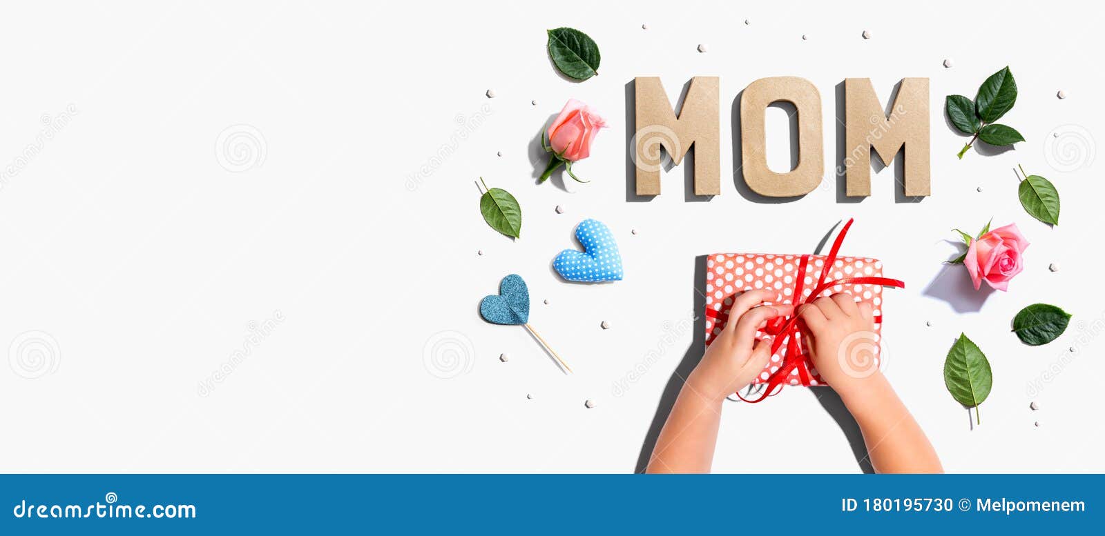 Little Boy Making a Gift Box for His Mother Stock Photo - Image of ...