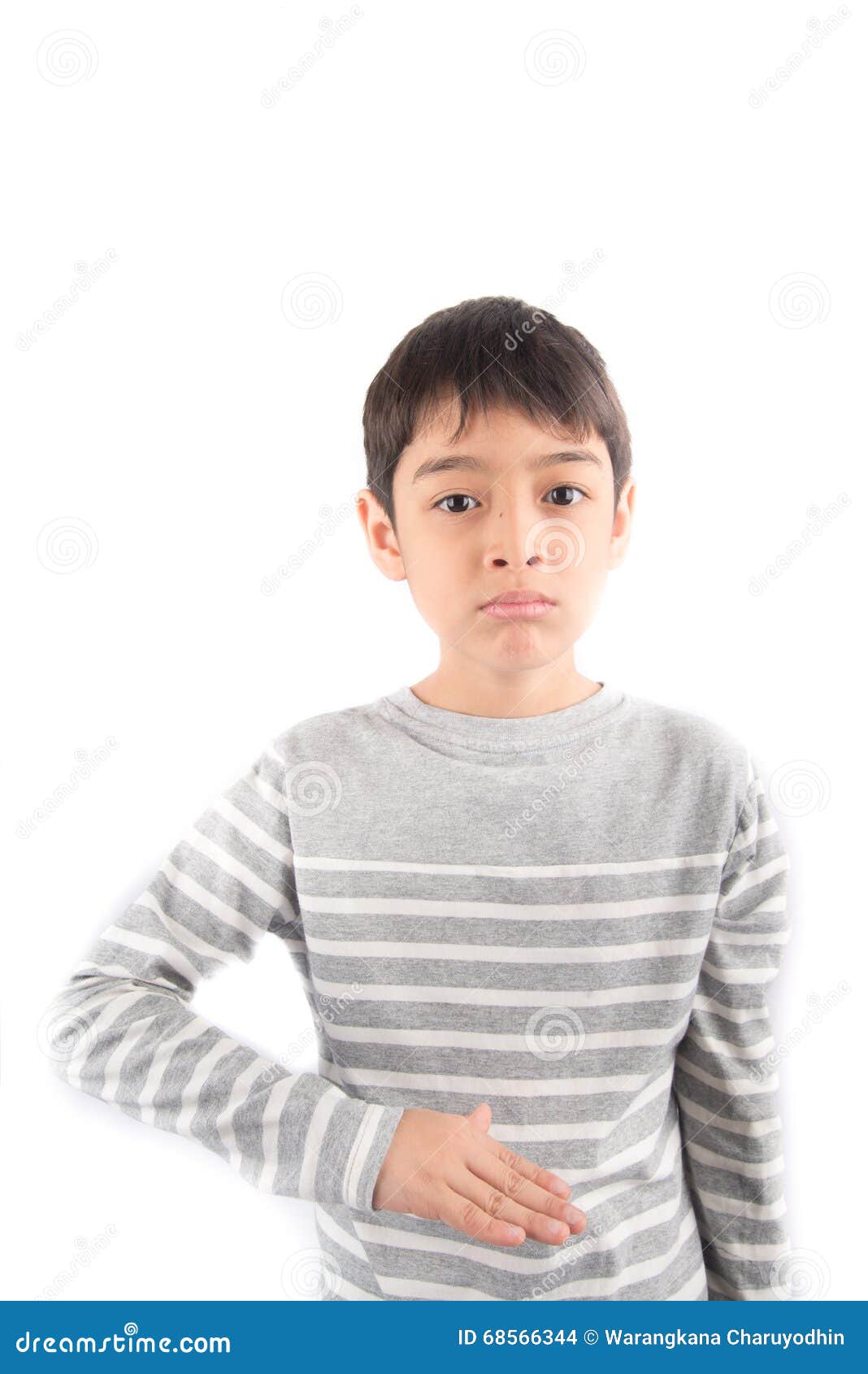 Little Boy Making Hand Sign BAD ASL Sign Language Stock Photo - Image ...