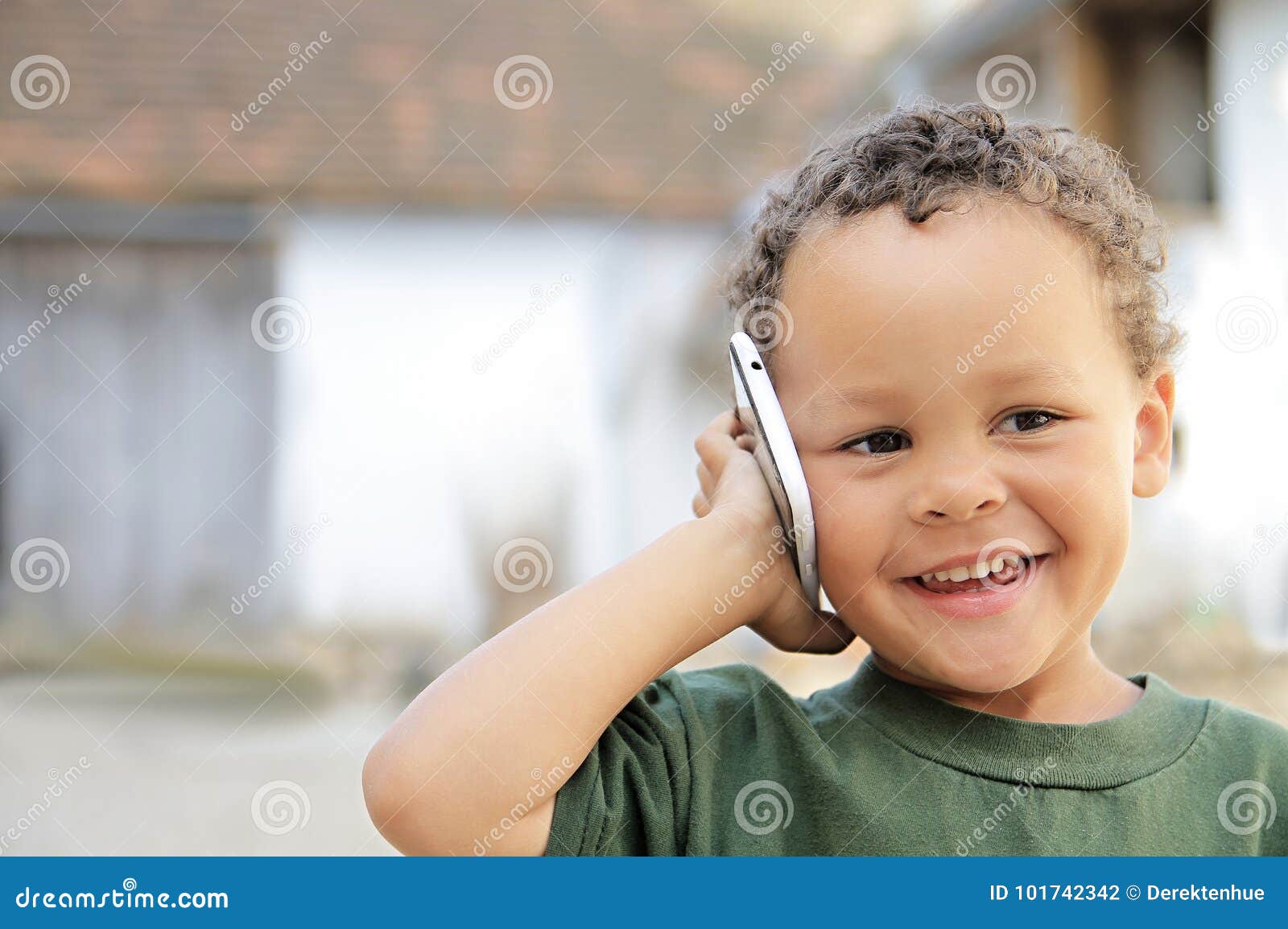 Little Boy Making a Phone Call Stock Photo - Image of lifestyle, male ...