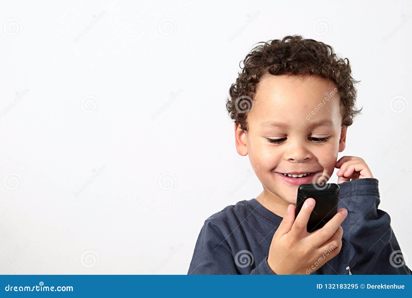 Little Boy Making a Phone Call Stock Image - Image of face, modern ...