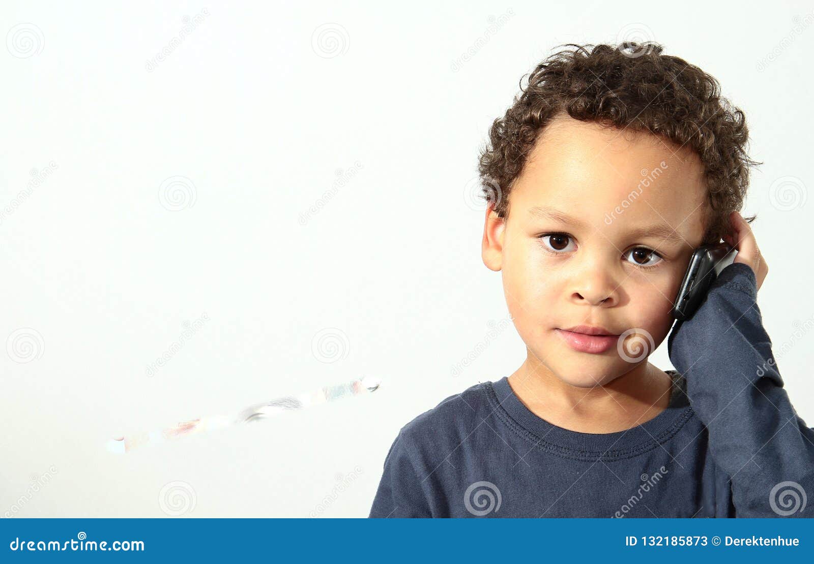 Little Boy Making a Phone Call Stock Image - Image of happy, modern ...