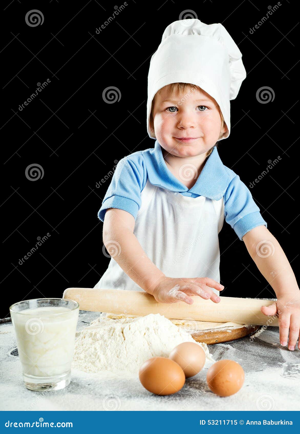 Little Boy Making Pizza or Pasta Dough Stock Image - Image of cute ...