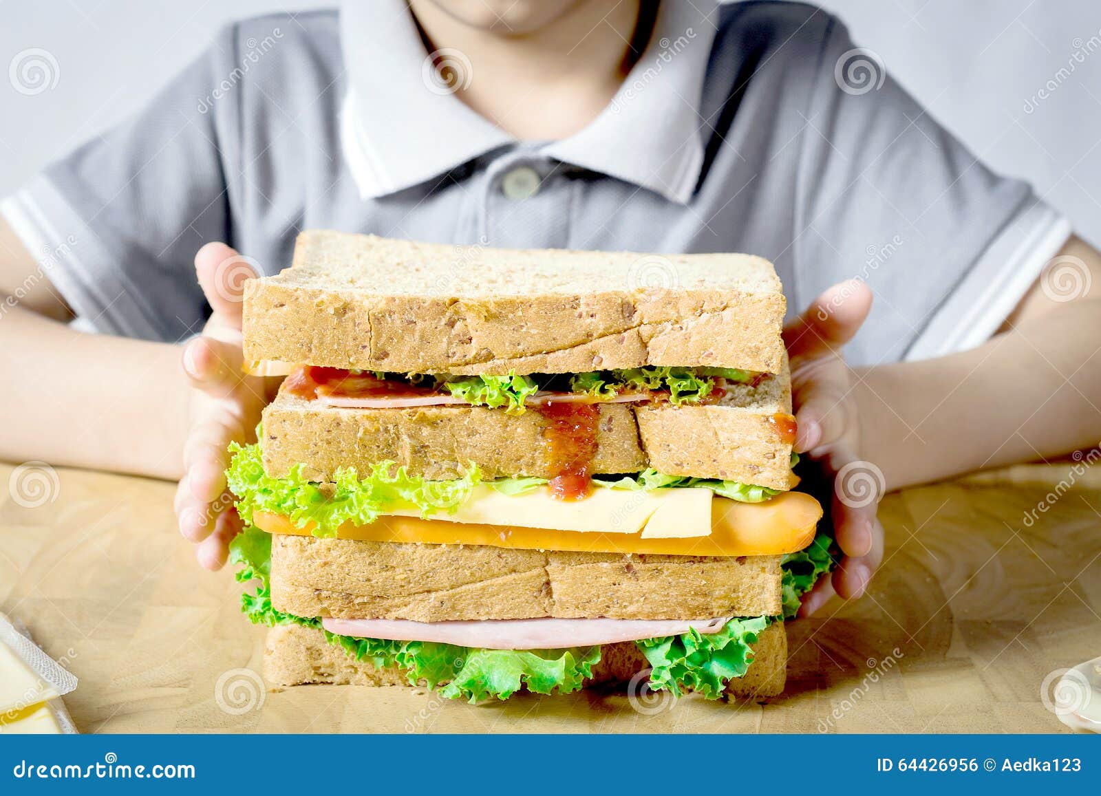 Little Boy Making a Sandwich Stock Photo - Image of healthy, cheese ...