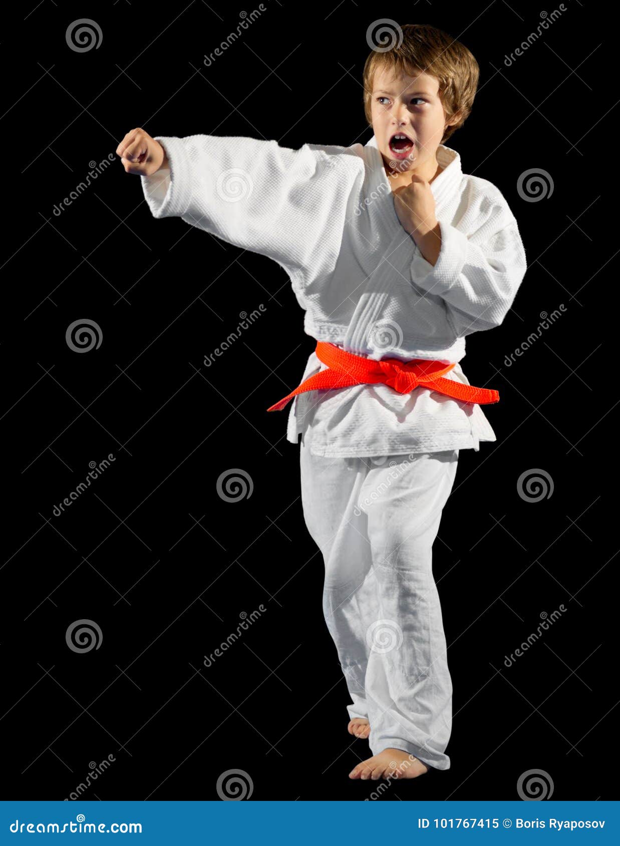 Little Boy Martial Arts Fighter Stock Image - Image of caucasian ...