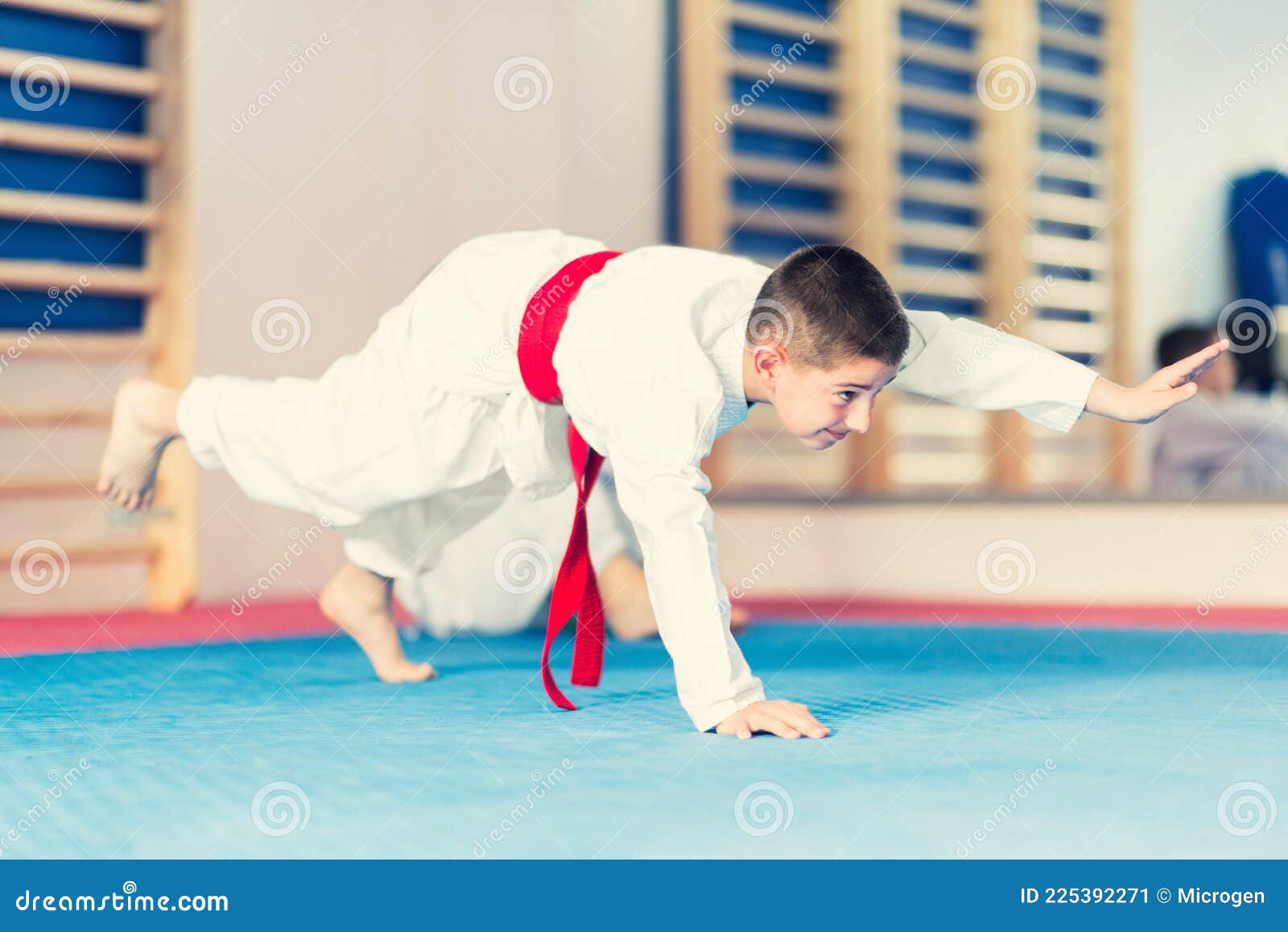 Little Boy in Martial Arts Training Class Stock Image - Image of kwon ...