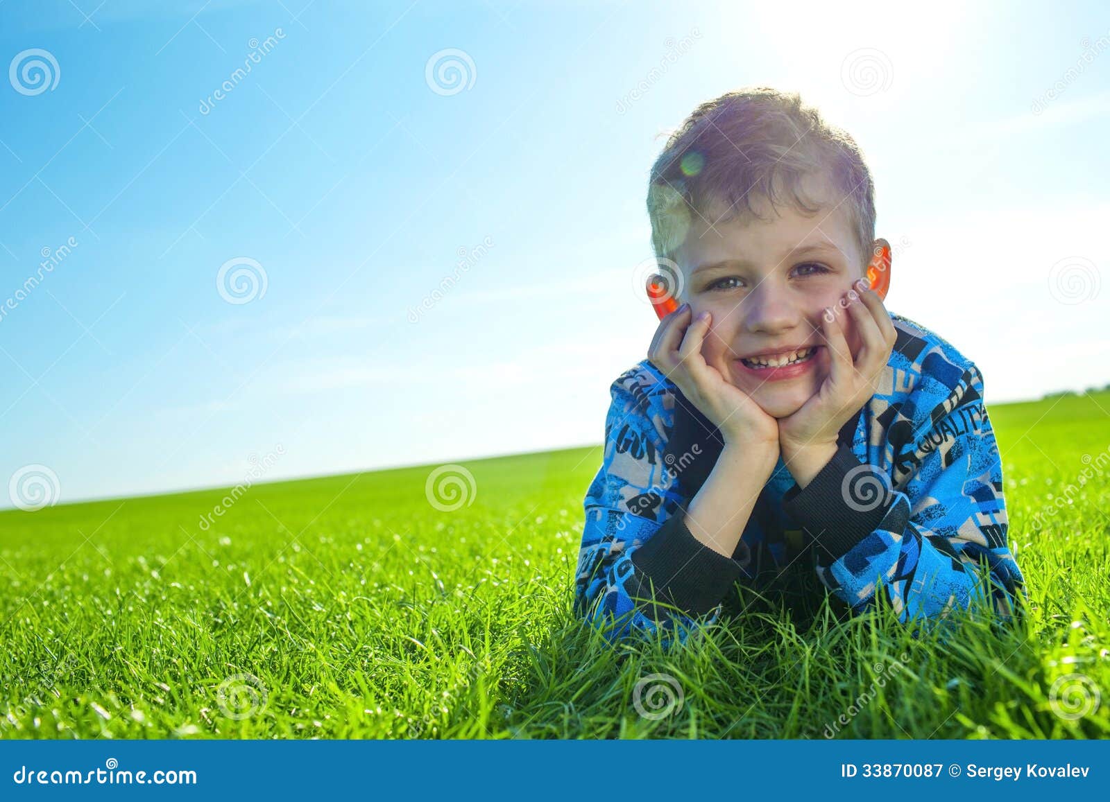 Little boy on meadow stock image. Image of meadow, park - 33870087