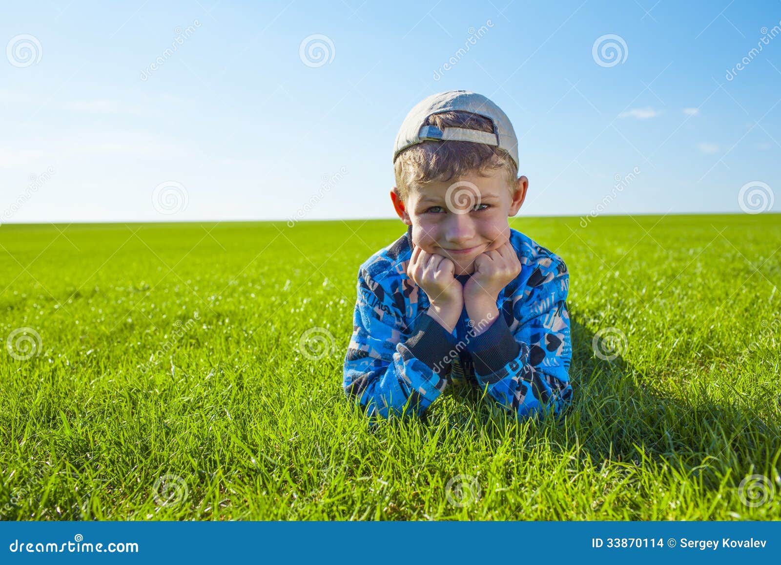 Little boy on meadow stock photo. Image of people, happy - 33870114
