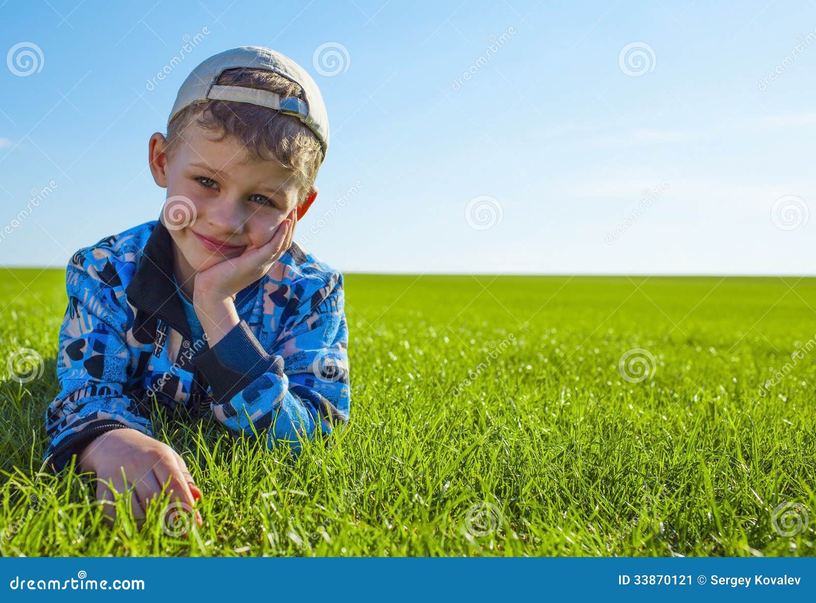Little boy on meadow stock image. Image of child, human - 33870121