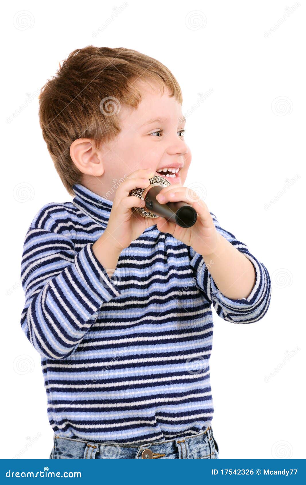 Little Boy with a Microphone Stock Photo - Image of digital, mouth ...