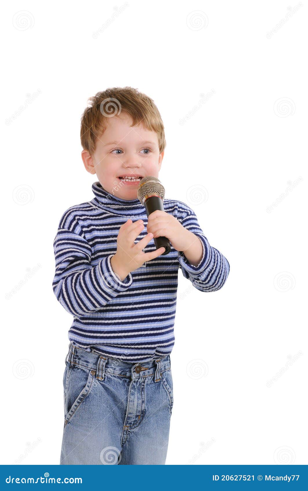 Little Boy with a Microphone Stock Image - Image of beautiful, loud ...