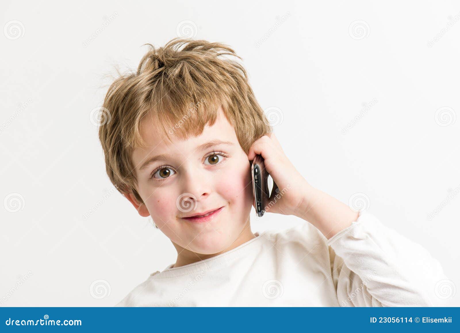 Little Boy Mobile Call stock photo. Image of expression - 23056114