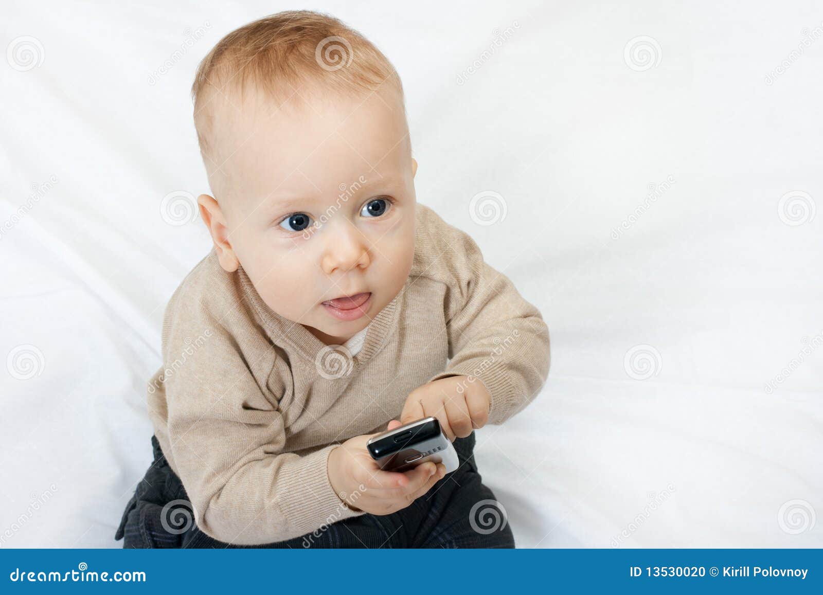 Little Boy with Mobile Phone Stock Photo - Image of looking, equipment ...