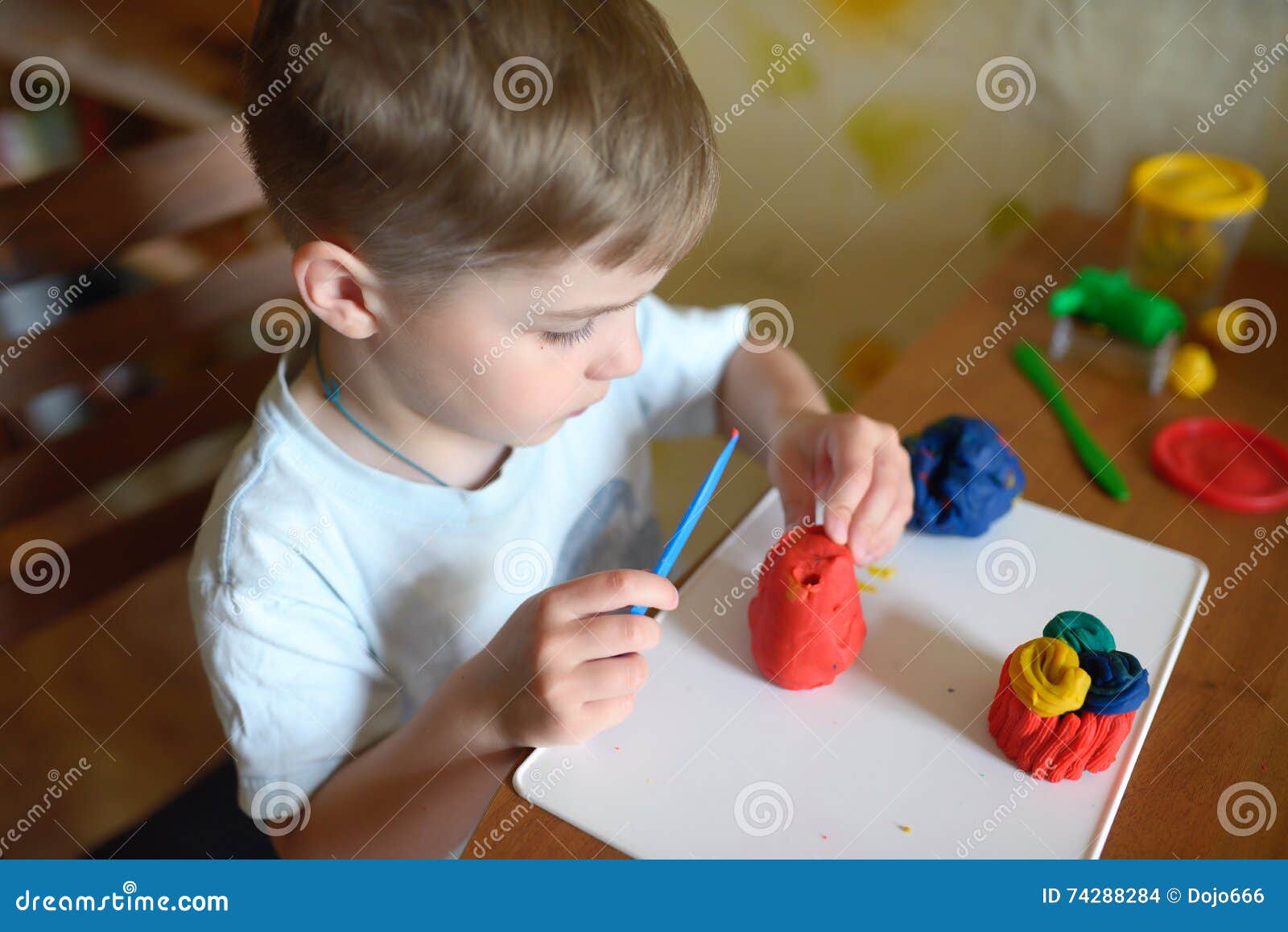 Little Boy Molds from Plasticine Stock Photo - Image of sculp, shape ...