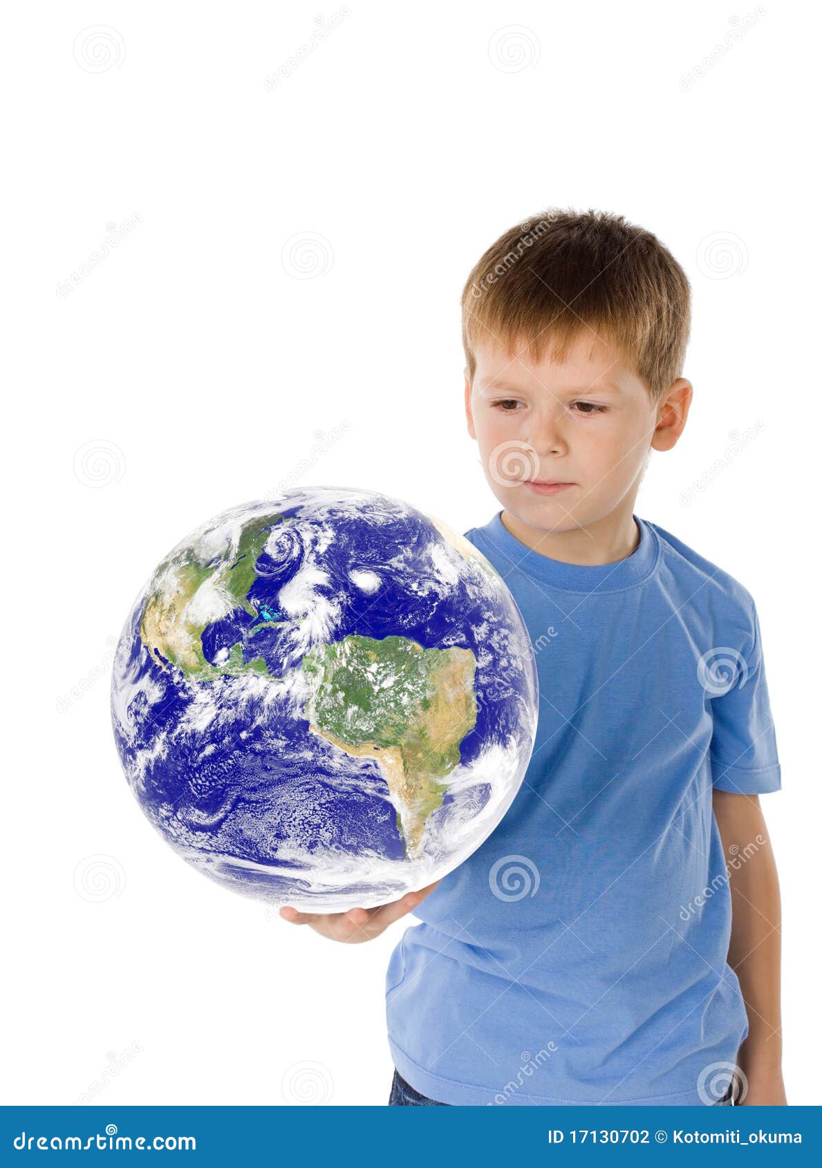 The Little Boy and Mother Earth Stock Photo - Image of fair, holds ...